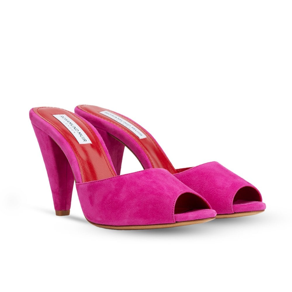 Montavia Hot Pink Mules | Cerise Pink Mules | Rosamund Muir